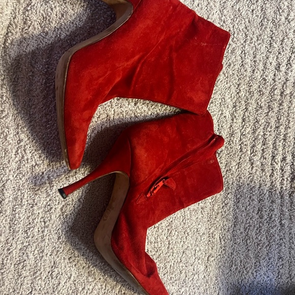 Manolo Blahnik | Shoes | Beautiful Red Manolo Blahnik Ankle Boots ...